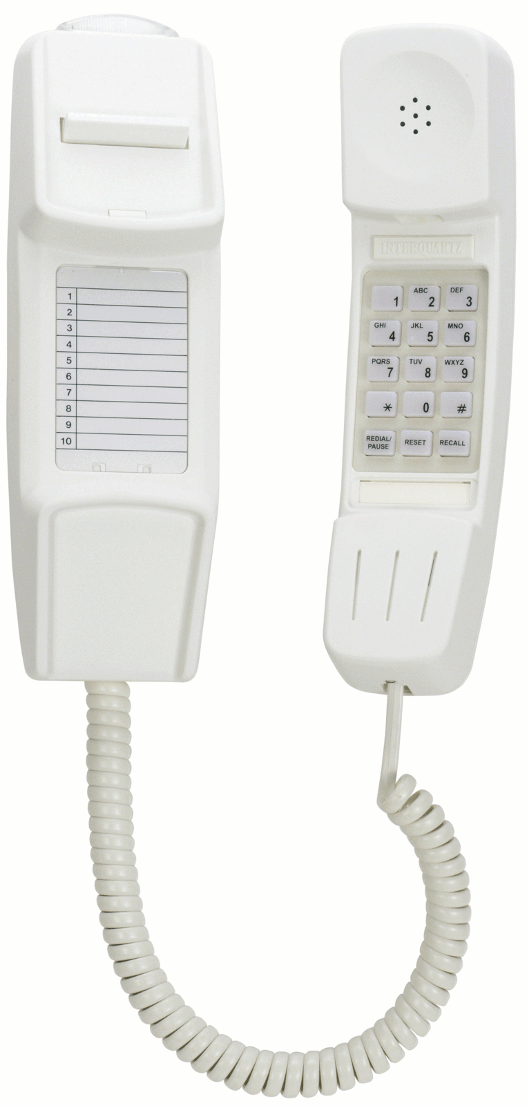 Interquartz IQ50 rugged patient telephone, slimline format, wallphone